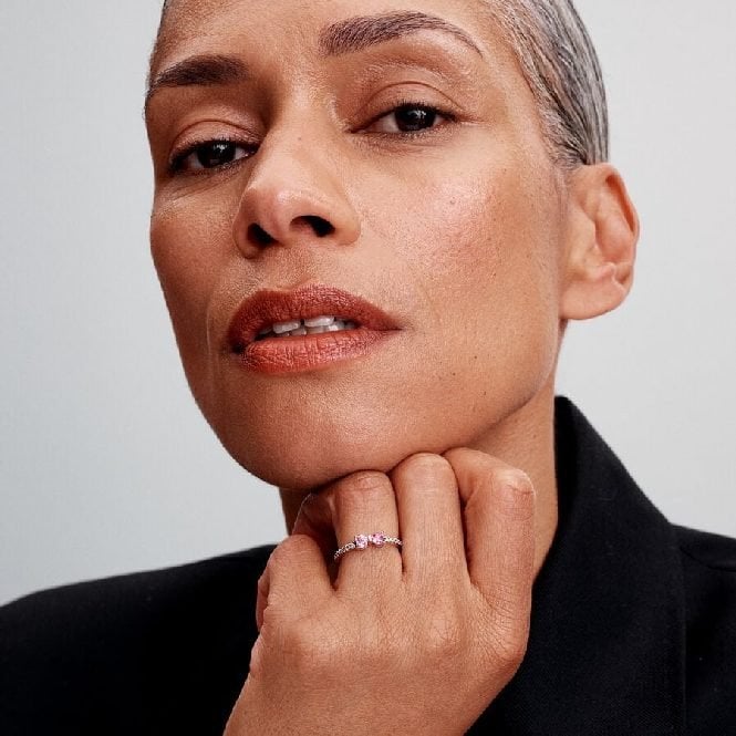 Pandora Sparkling Pink Bow Ring, Size 54 | 193510C01-54