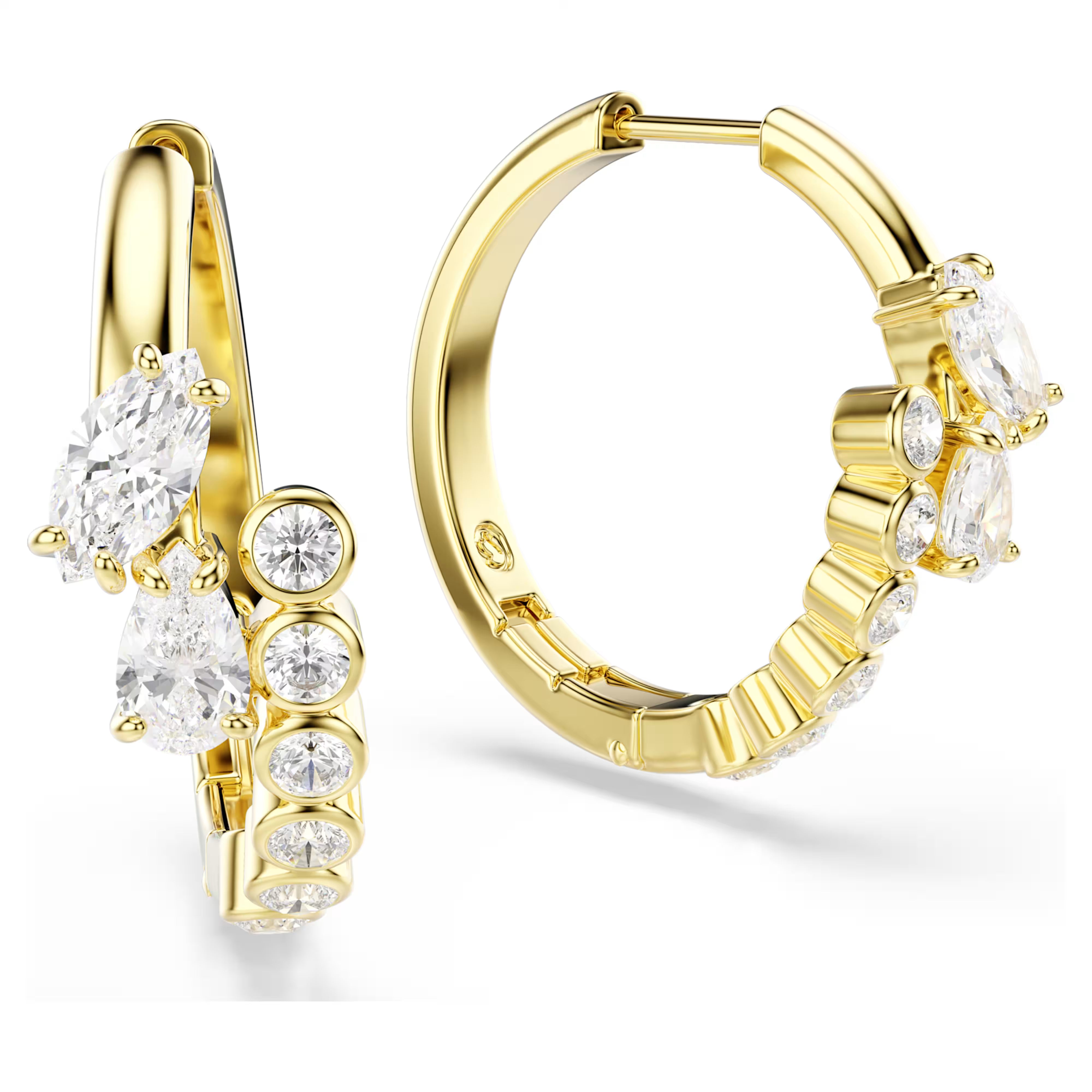 Swarovski Mesmera Hoop Earrings, 18kt Gold Plated & Mixed Crystals